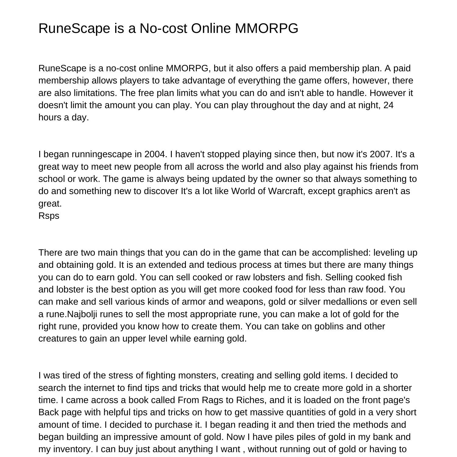 RuneScape is a free Online MMORPGjwbym.pdf.pdf | DocDroid