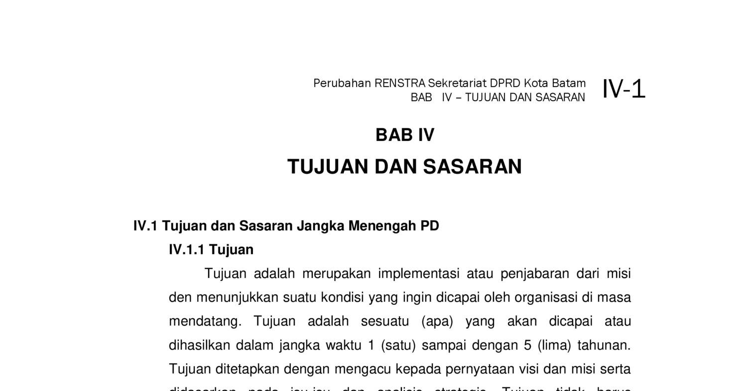 4. Bab IV - Tujuan dan Sasaran (perubahan Renstra).pdf | DocDroid