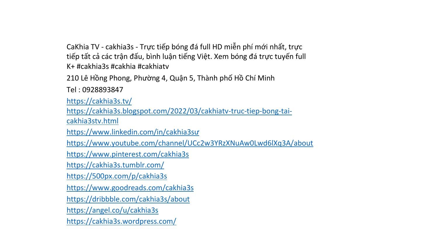 CaKhia TV.docx | DocDroid