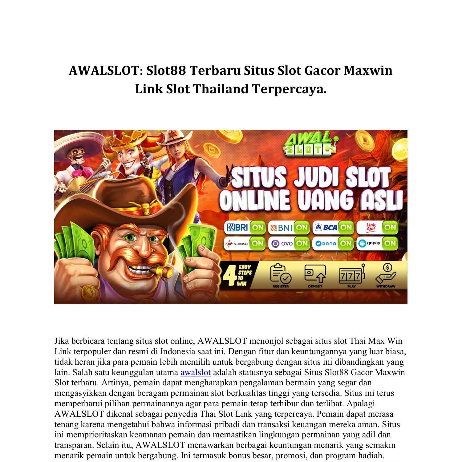 AWALSLOT Slot88 Terbaru Situs Slot Gacor Maxwin Link Slot Thailand Terpercaya..pdf | DocDroid