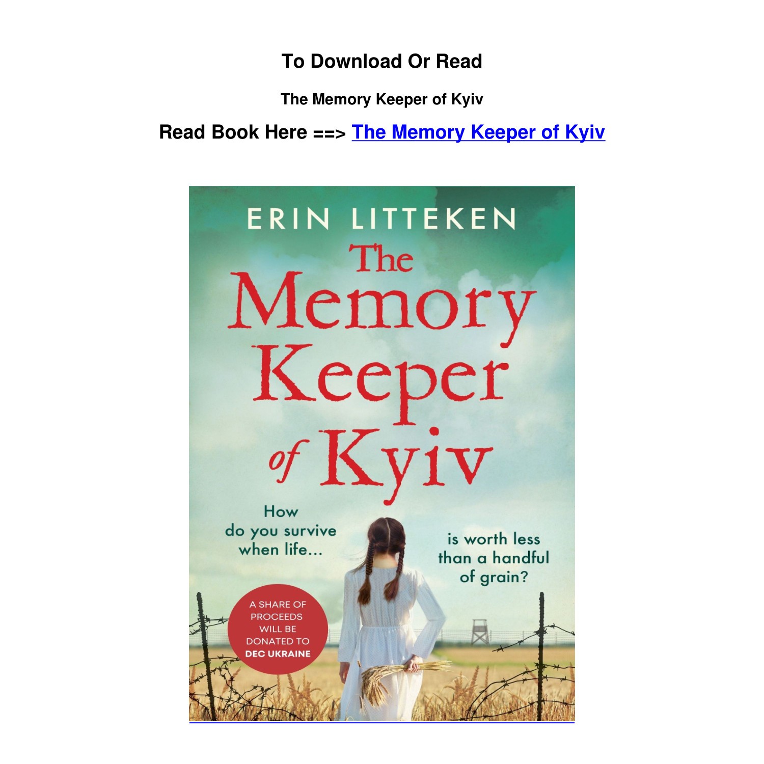 download epub The Memory Keeper of Kyiv BY Erin Litteken.pdf | DocDroid