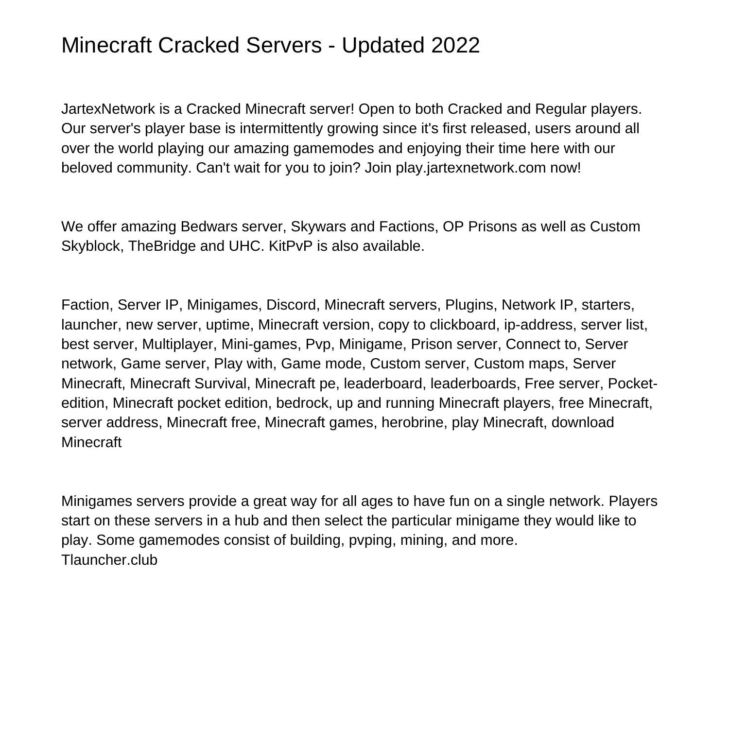 Minecraft Cracked Servers Updated 2022lfogz.pdf.pdf | DocDroid
