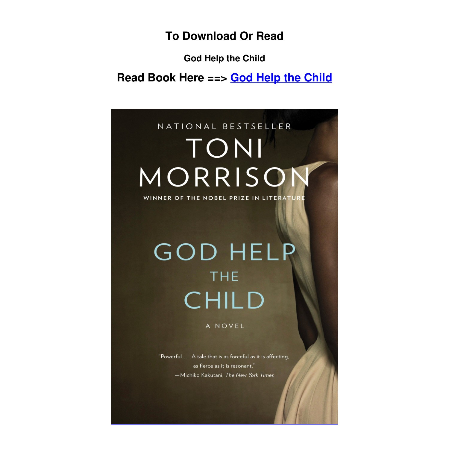 ePub download God Help the Child BY Toni Morrison.pdf | DocDroid