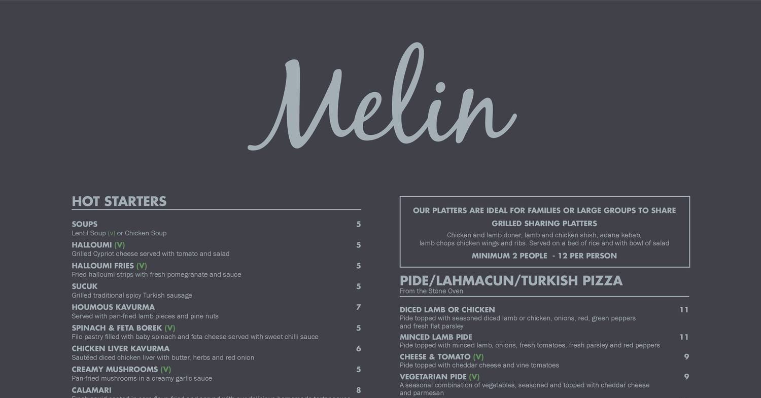 Melin Restaurant A3 Dinner Menu FINAL.pdf | DocDroid