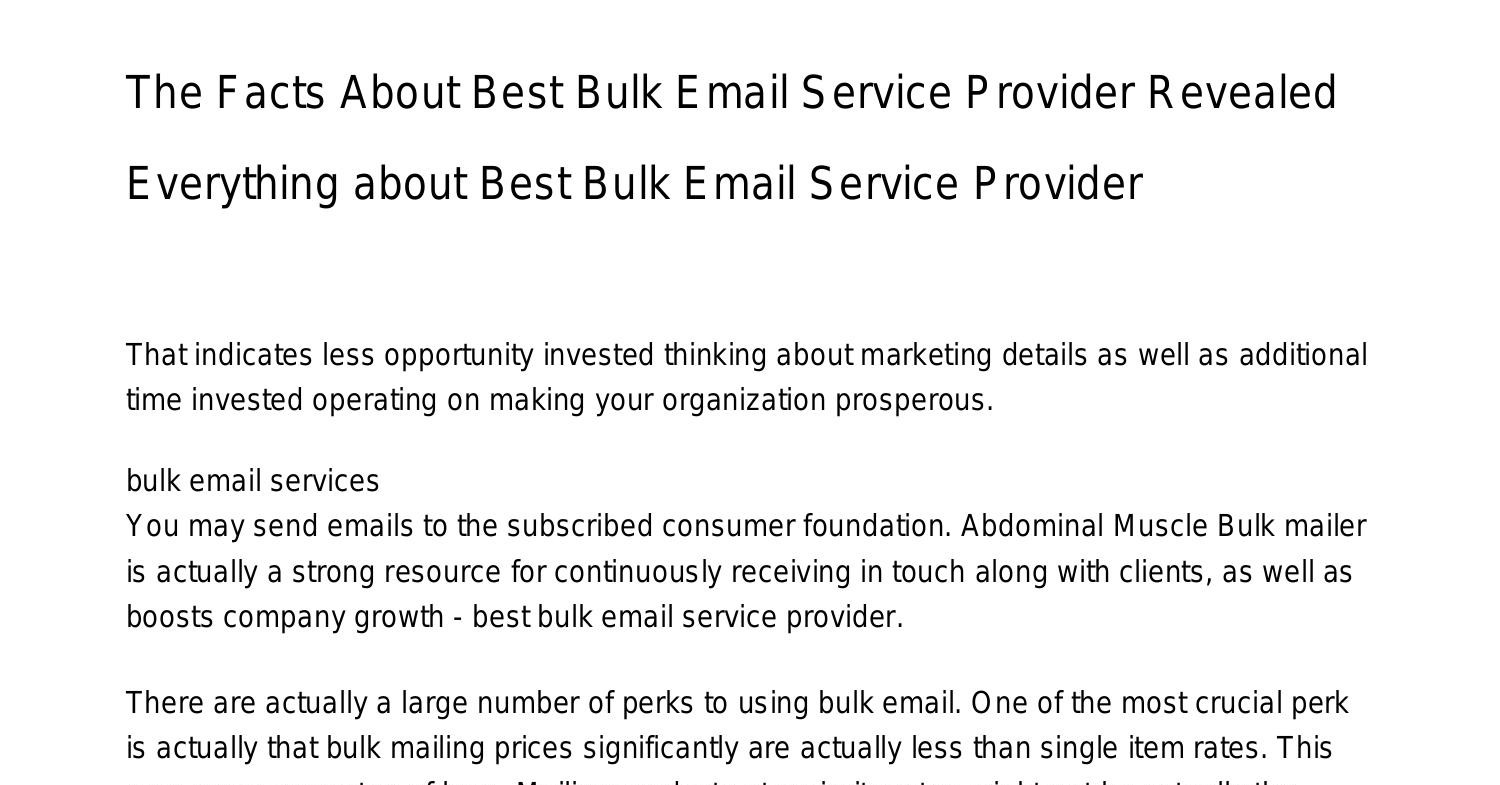 The Facts About Bulk Email Service Provider In India Revealedabvgc.pdf ...