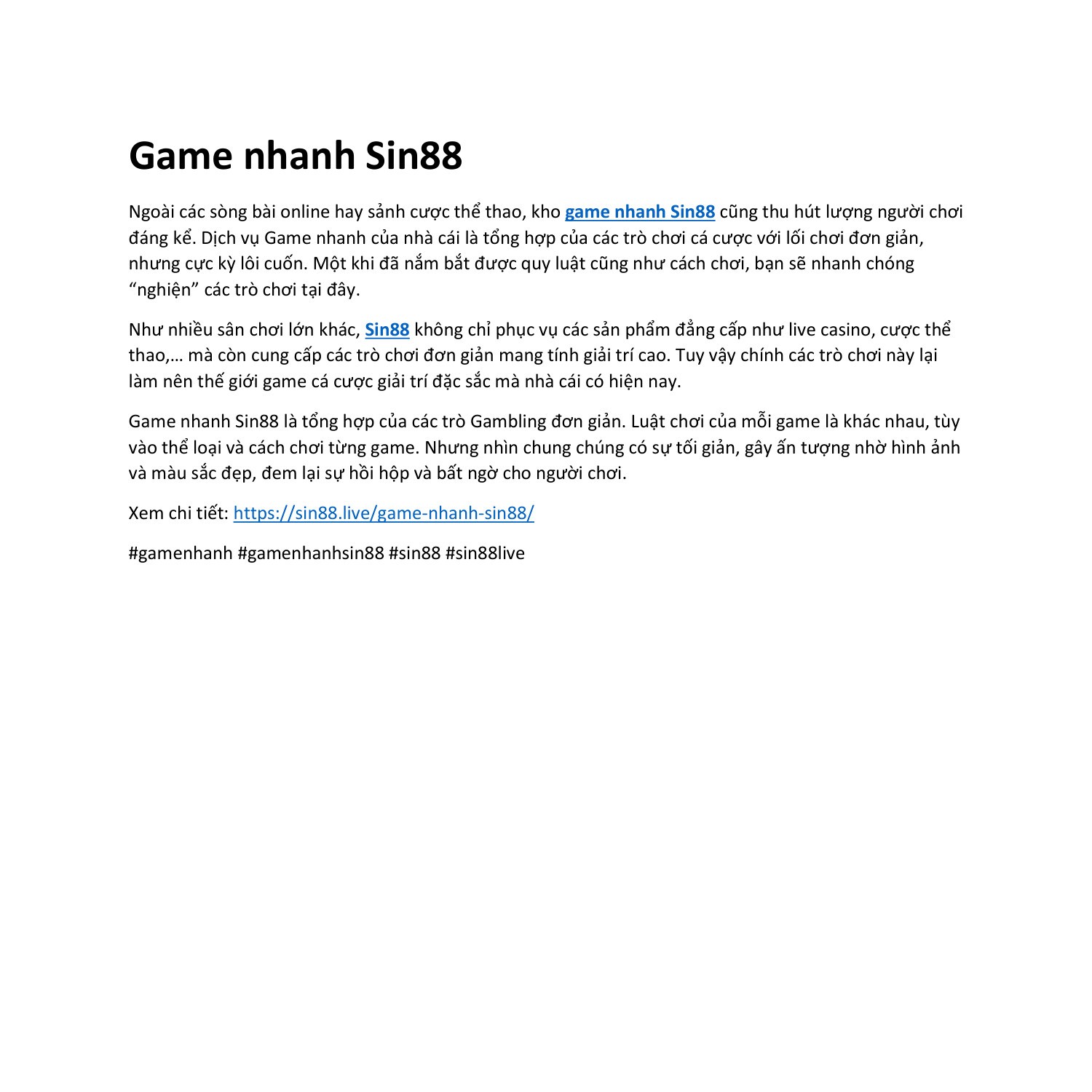 Game nhanh Sin88.docx | DocDroid