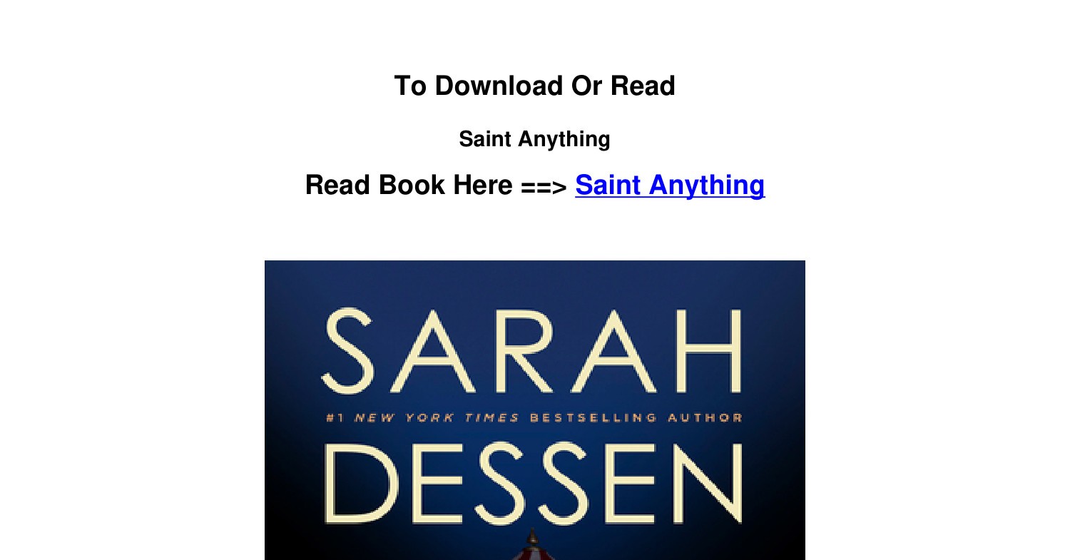 epub download Saint Anything BY Sarah Dessen.pdf | DocDroid