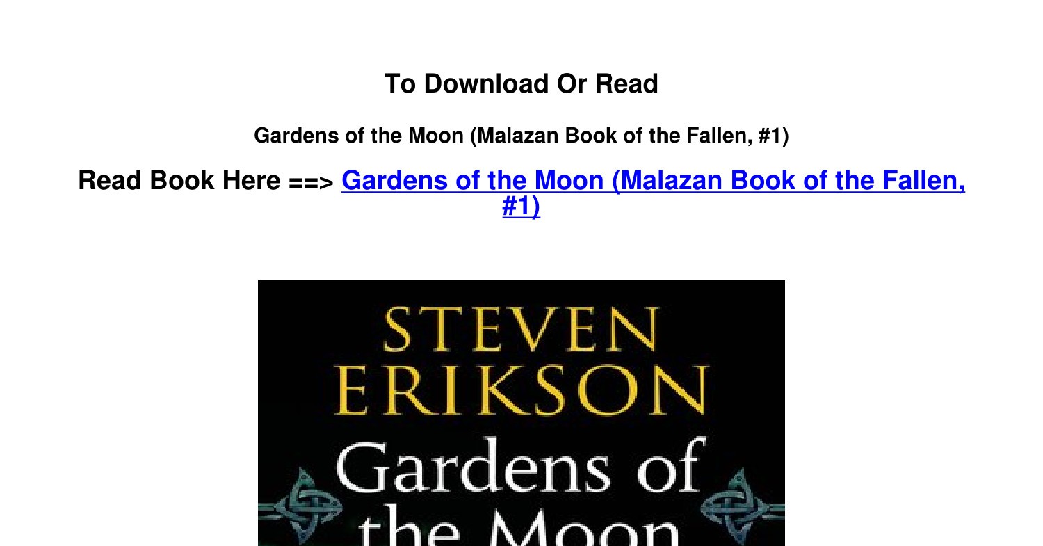 Download Pdf Gardens of the Moon Malazan Book of the Fallen 1 By Steven .pdf | DocDroid