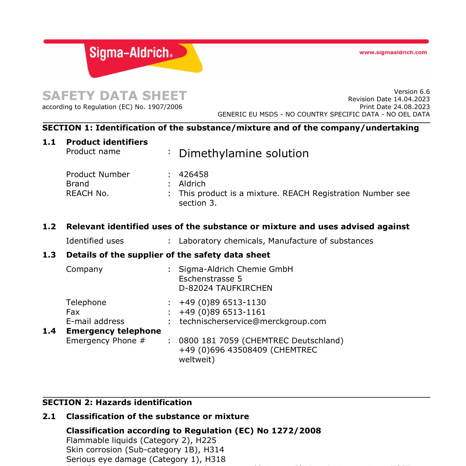 Dimethylamine 40% aq solution SA.pdf | DocDroid