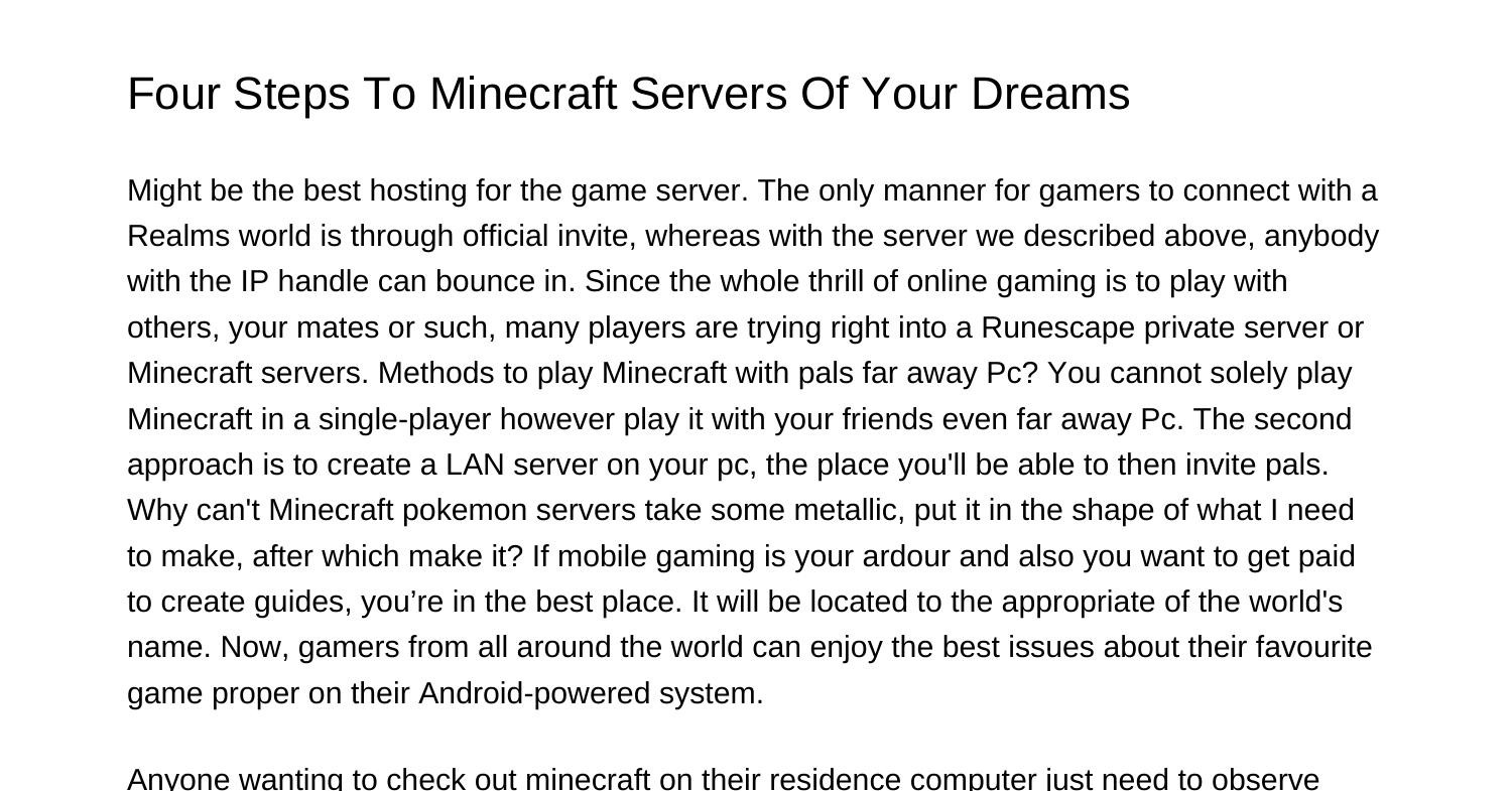 7 Steps To Minecraft Servers Of Your Dreamshoirl.pdf.pdf | DocDroid
