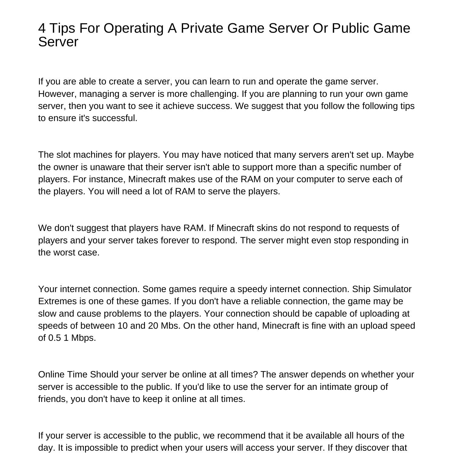 4 Tips For Operating A Private Or Public Game Serverqasvo.pdf.pdf | DocDroid