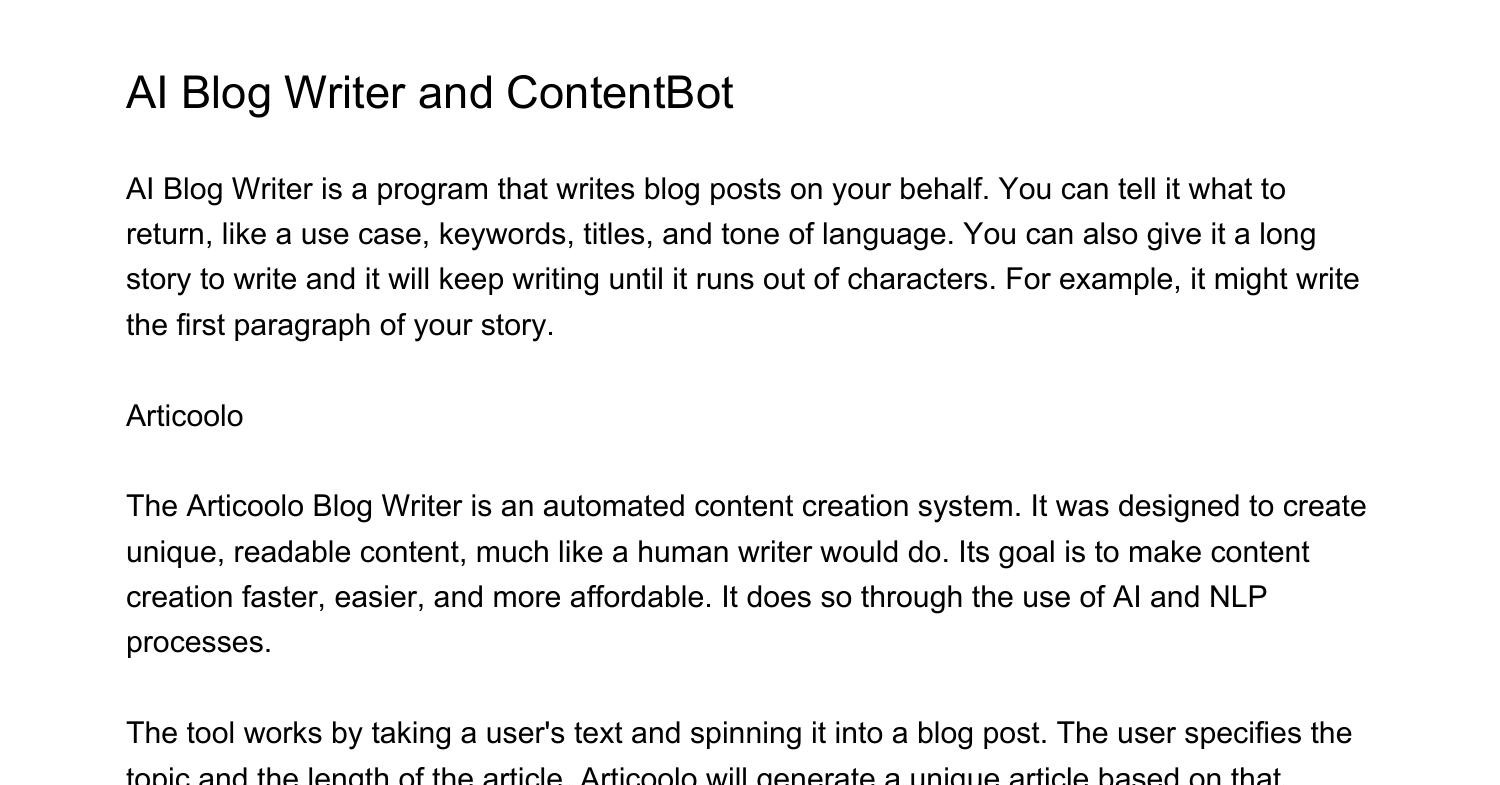 AI Blog Writer and ContentBotrhbxw.pdf.pdf | DocDroid