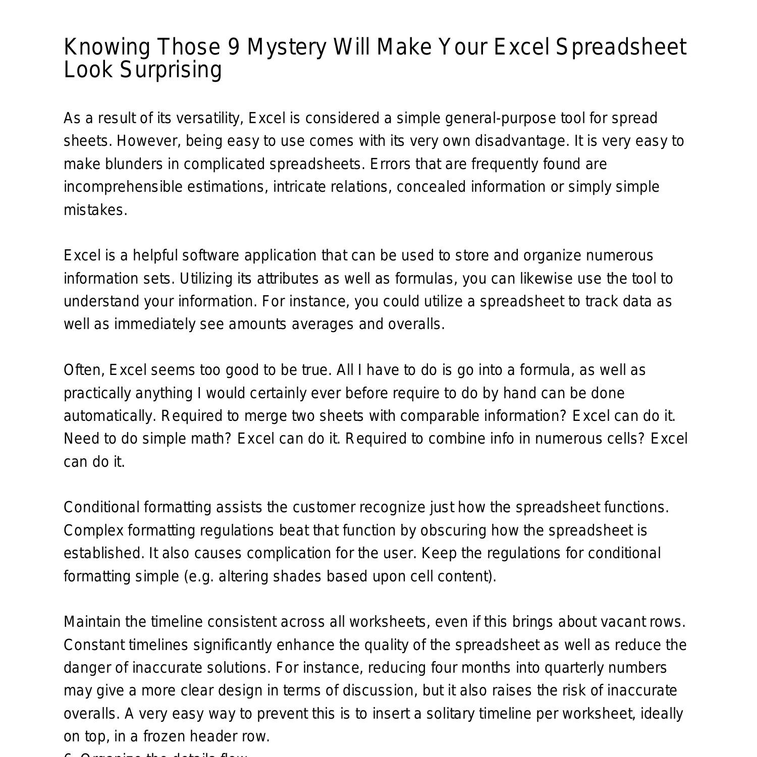 Knowing Those 9 Mystery Will Make Your Excel Spreadsheet Look Surprisingjkxbupdfpdf Docdroid