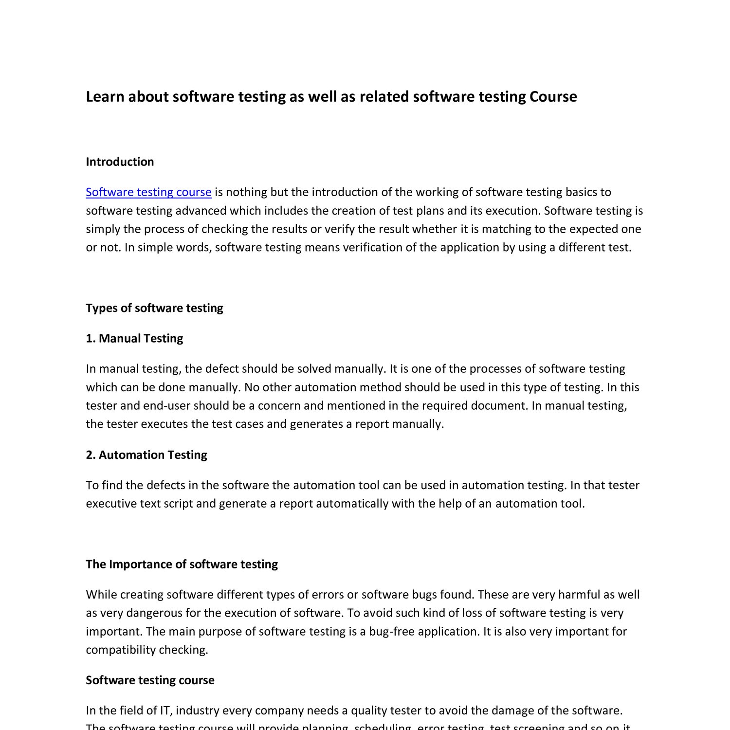 Bvt Software Testing