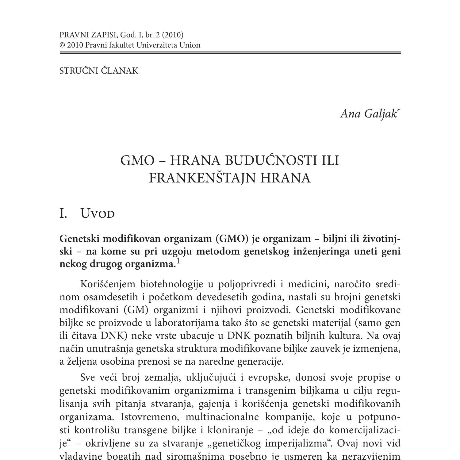 Ana Galjak GMO - Hrana budućnosti ili frankenštajn hrana.pdf | DocDroid