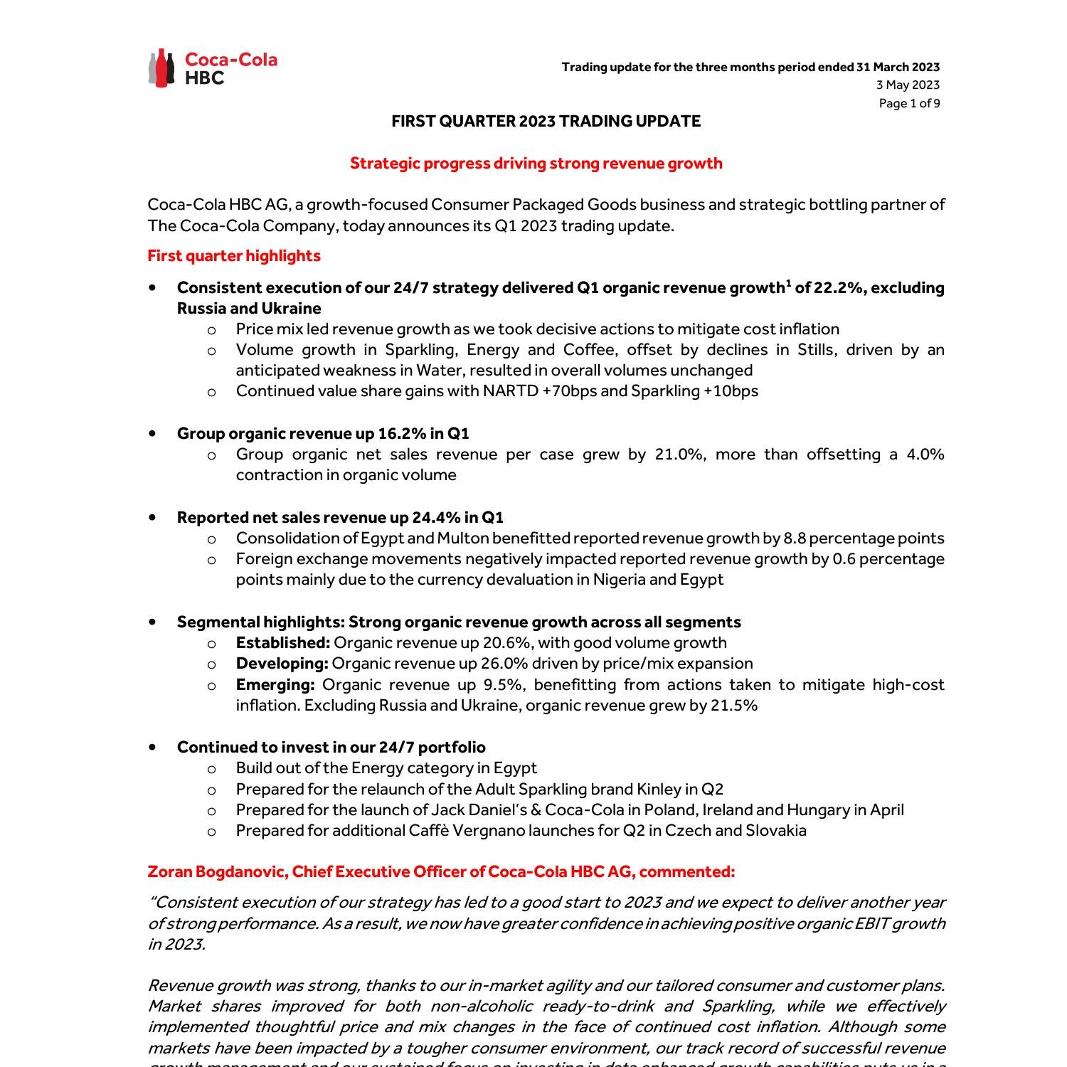 Coca-Cola HBC_2023 Q1 Trading Update_3May2023.pdf | DocDroid