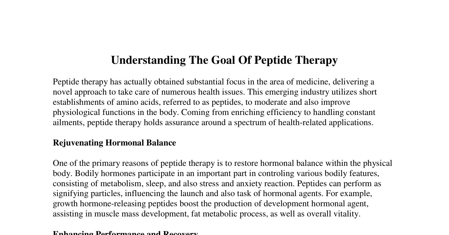 Understanding The Goal Of Peptide Therapy.pdf | DocDroid