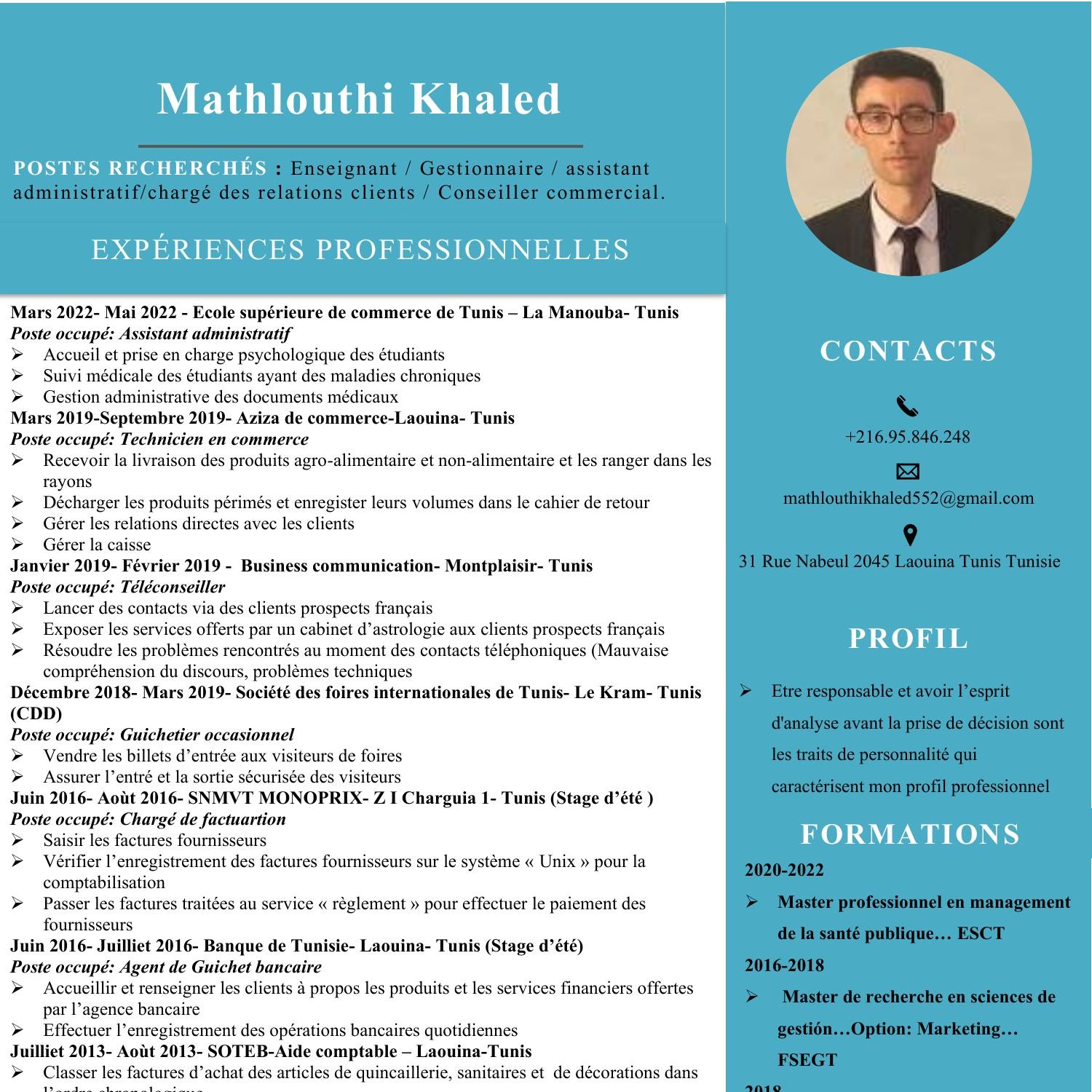 Modéle CV Universelle Mr. Khaled Mathlouthi.docx | DocDroid