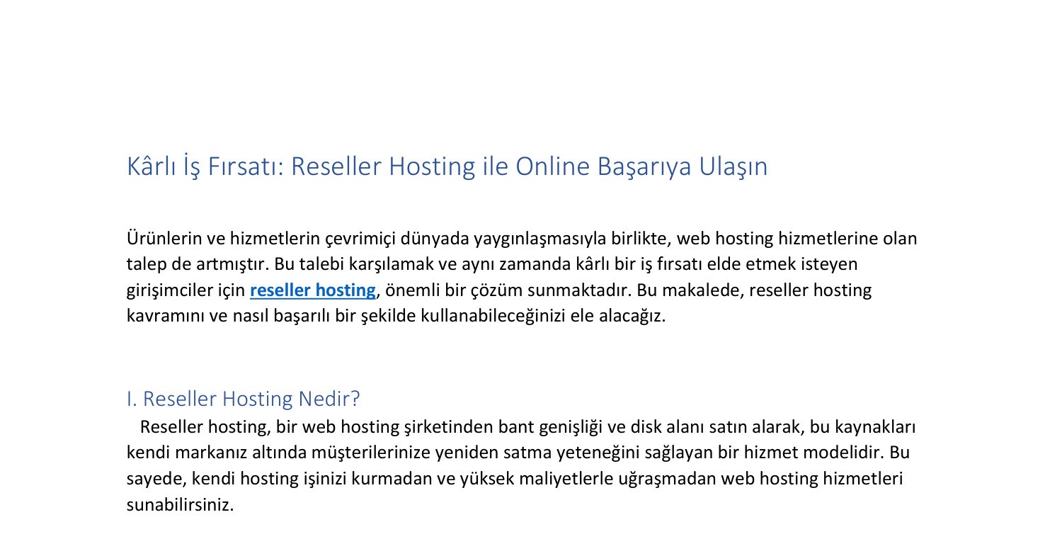Reseller Hosting ile Online Başarıya Ulaşın.pdf | DocDroid