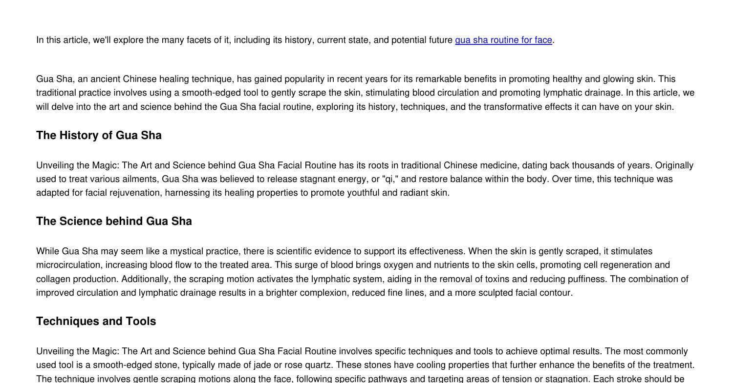 Unveiling the Magic: The Art and Science behind Gua Sha Facial Routine.pdf | DocDroid