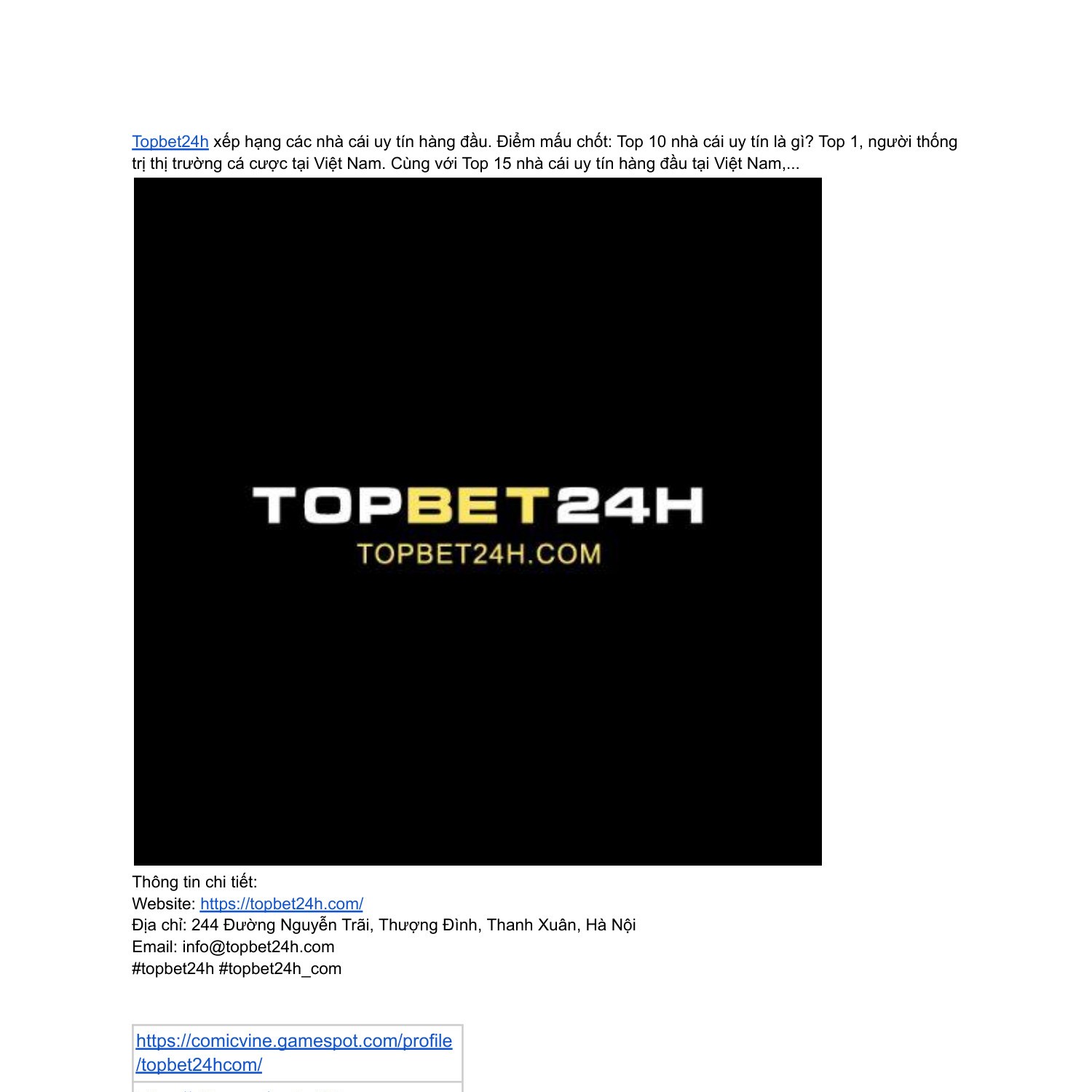 Top nhà cái | Topbet24h - Top Bet 24h.pdf | DocDroid