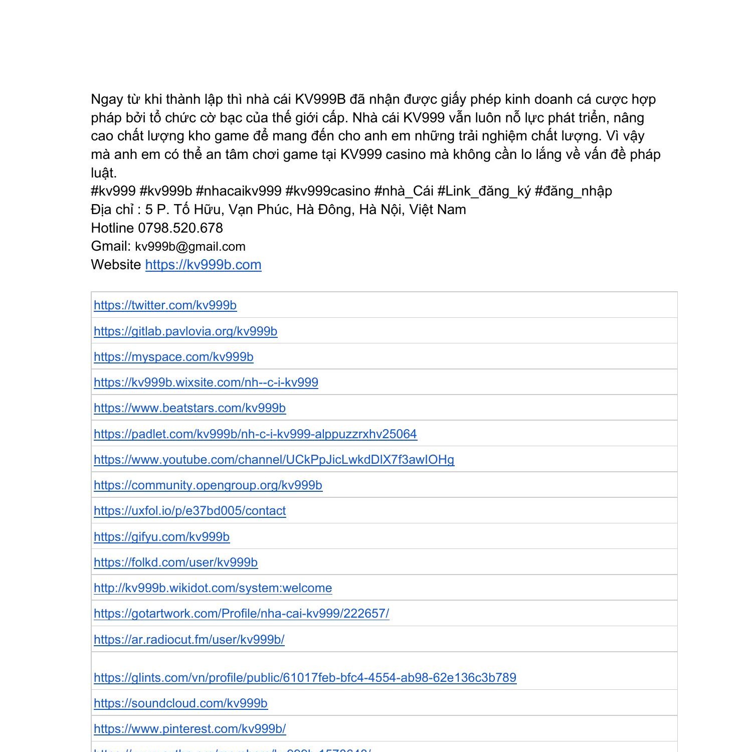 Nhà cái KV999.docx | DocDroid