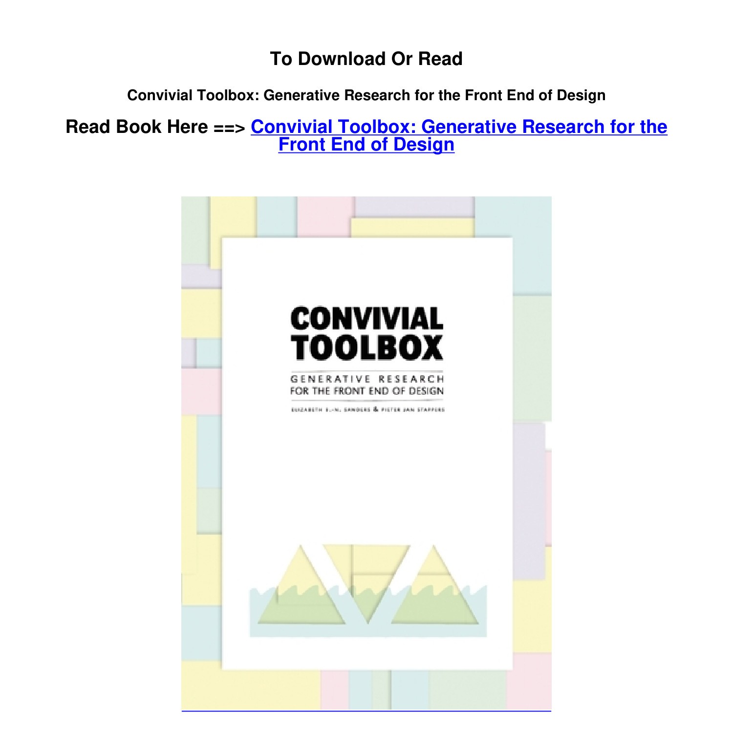DOWNLOAD ePub Convivial Toolbox Generative Research for the Front End of .pdf | DocDroid