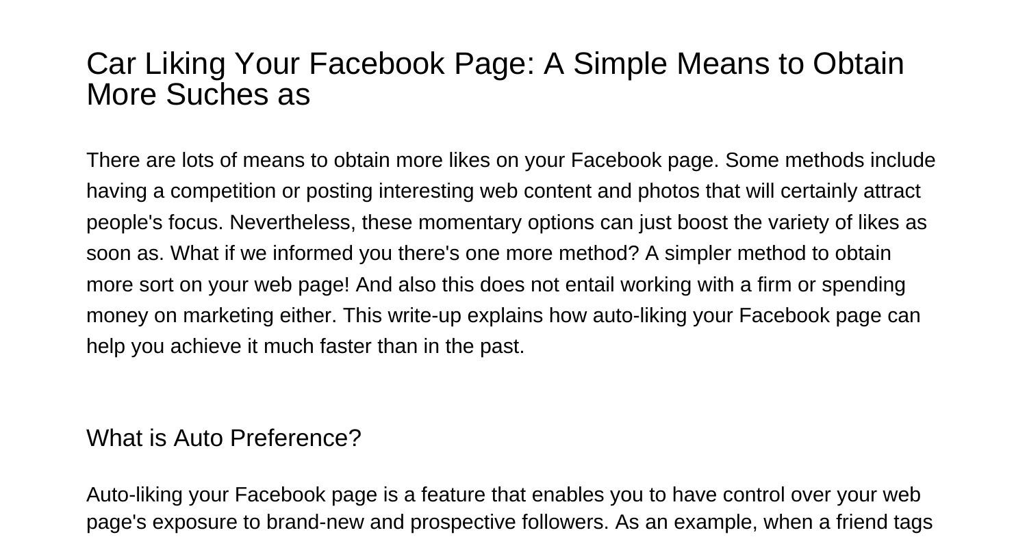 Car Preference Your Facebook Page An Easy Means to Obtain Much More Likesplrvl.pdf.pdf | DocDroid