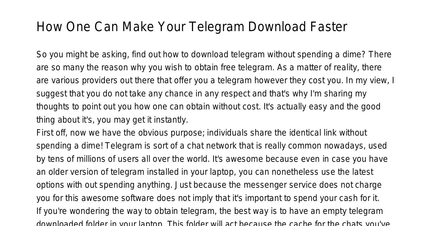 The Best Way To Make Your Telegram Download Fastersgvii.pdf.pdf | DocDroid