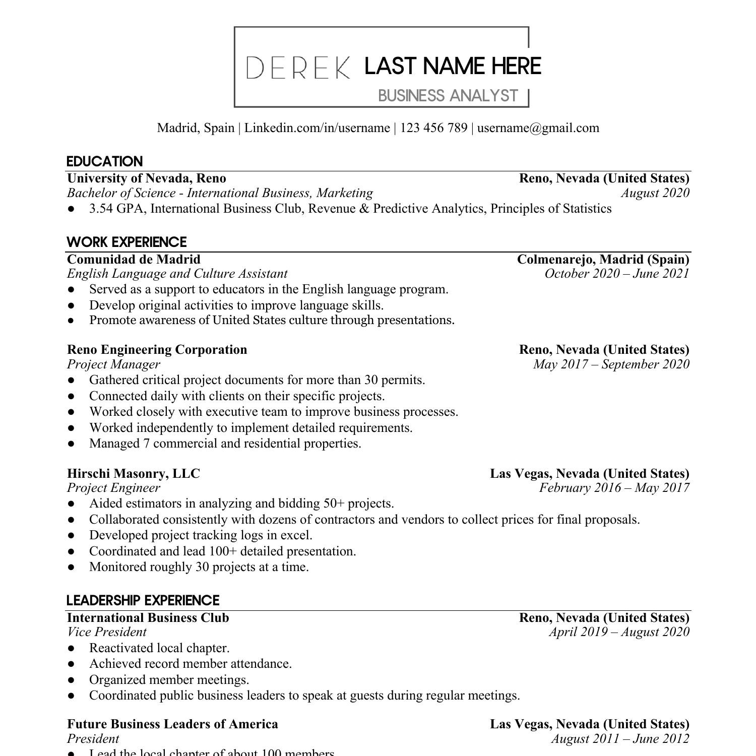 Business Analyst Resume (Derek).pdf | DocDroid