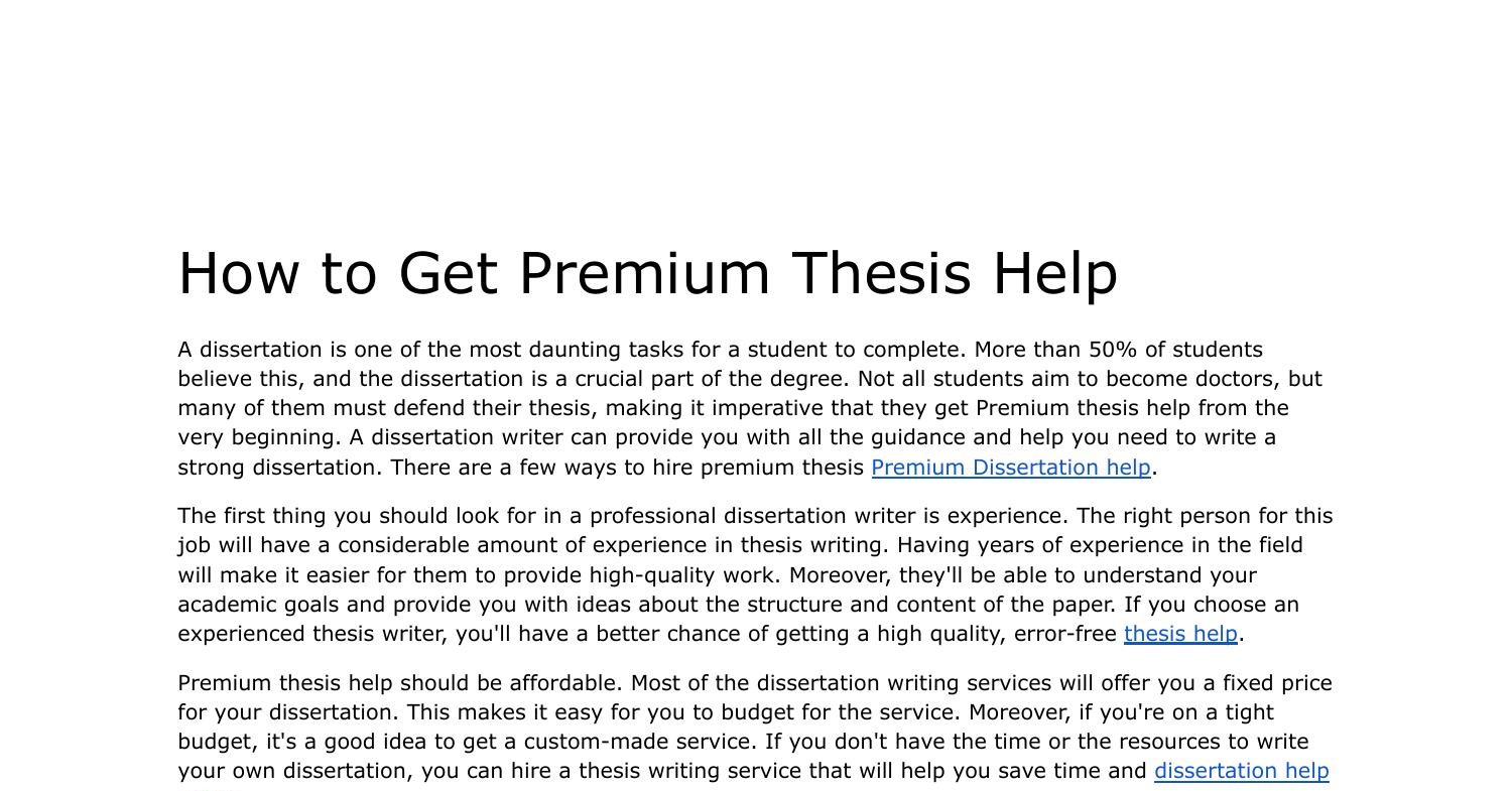 How to Get Premium Thesis Help.pdf | DocDroid
