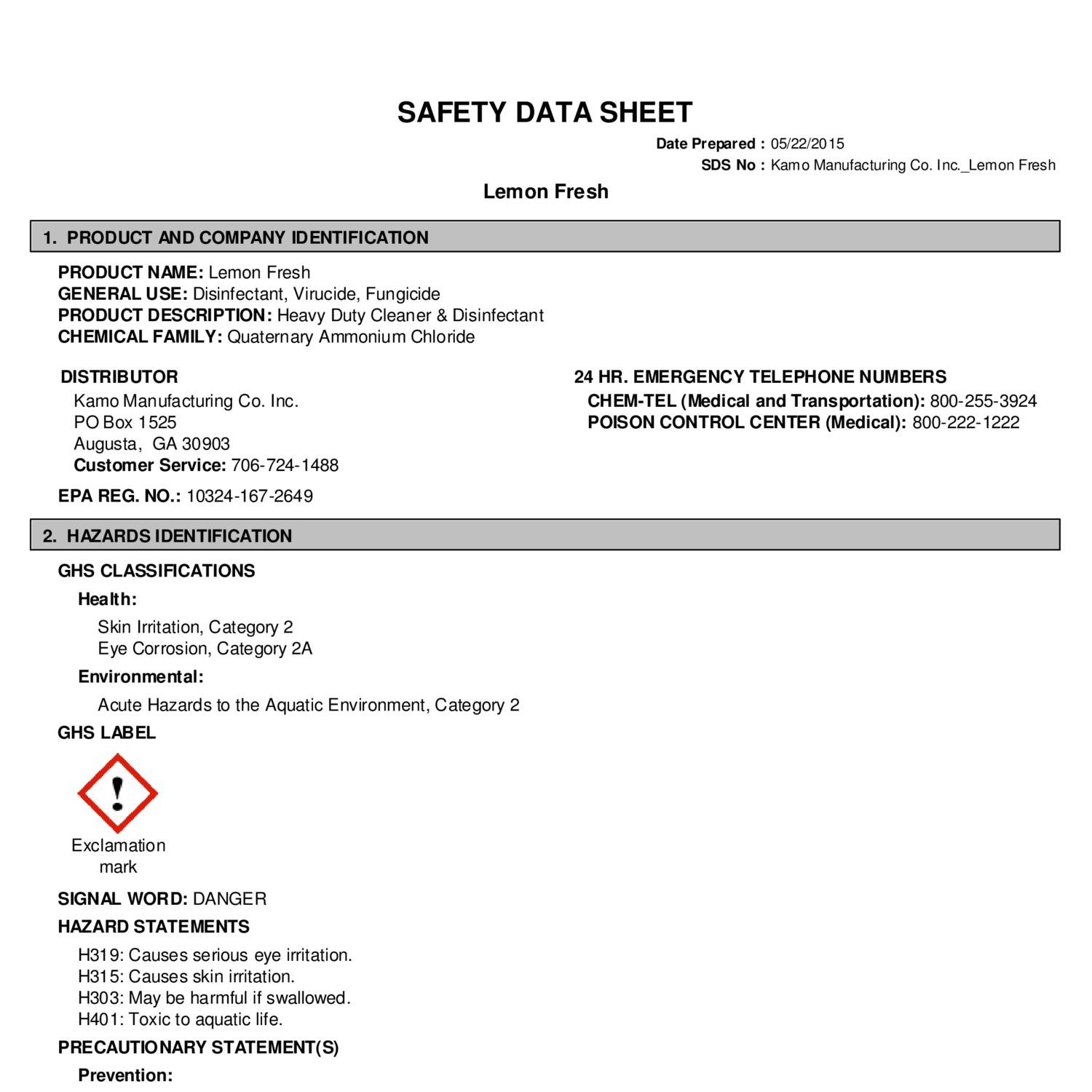 LOS_Lemon Fresh_SDS.pdf | DocDroid