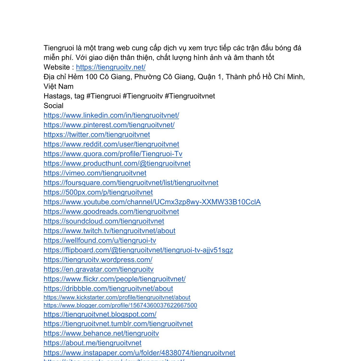 Tiengruoi là một trang web cung cấp dịch vụ xem trực tiếp các trận đấu bóng đá miễn phí.docx ...
