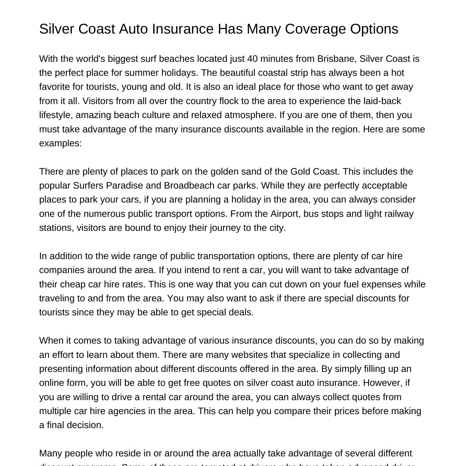 Silver Coast Auto Insurance Has Many Coverage Optionsfacgr.pdf.pdf ...