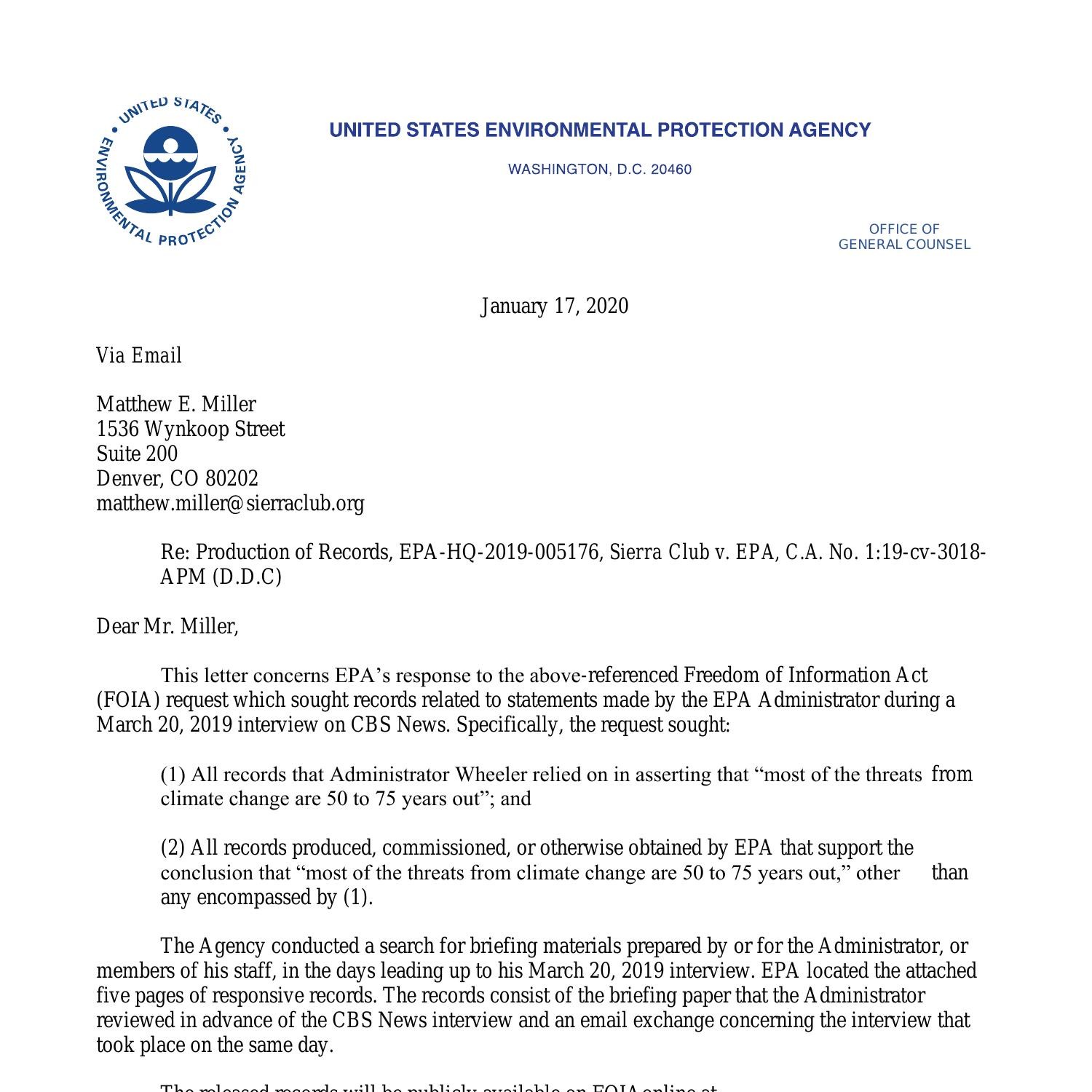 Cover Letter (EPA-HQ-2019-005176) 1.17.2020 Prod.pdf | DocDroid