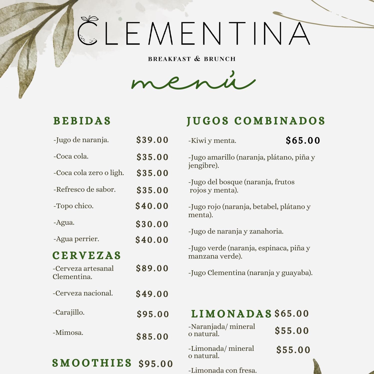 Clementina Menu .pdf | DocDroid