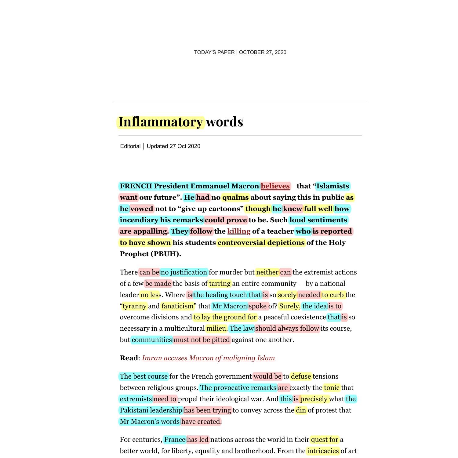 Inflammatory words - Newspaper - DAWN.COM.pdf | DocDroid