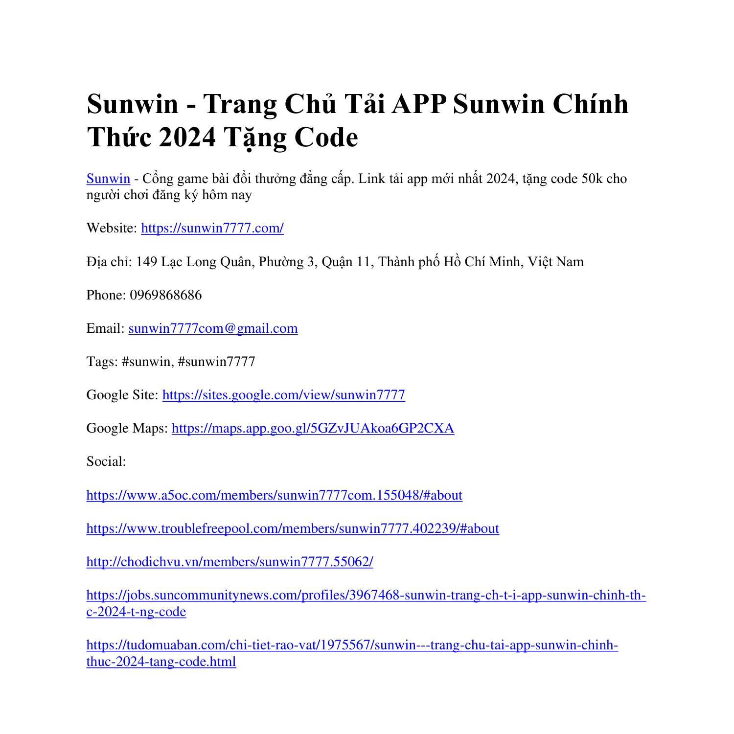 Sunwin - Trang Chủ Tải APP Sunwin Chính Thức 2024 Tặng Code.docx | DocDroid