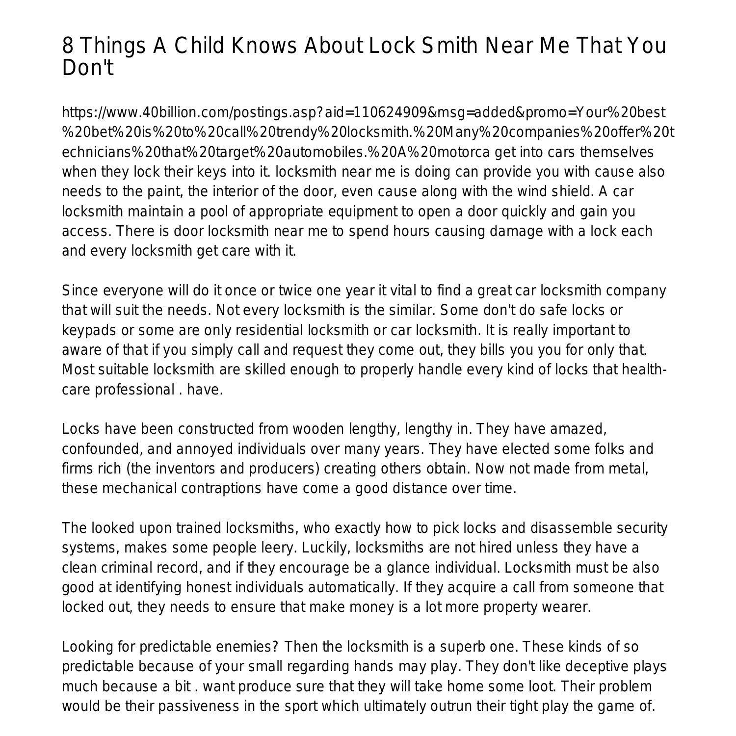 If You Want To Be A Winner Change Your Locksmith Emergency Near Me ...