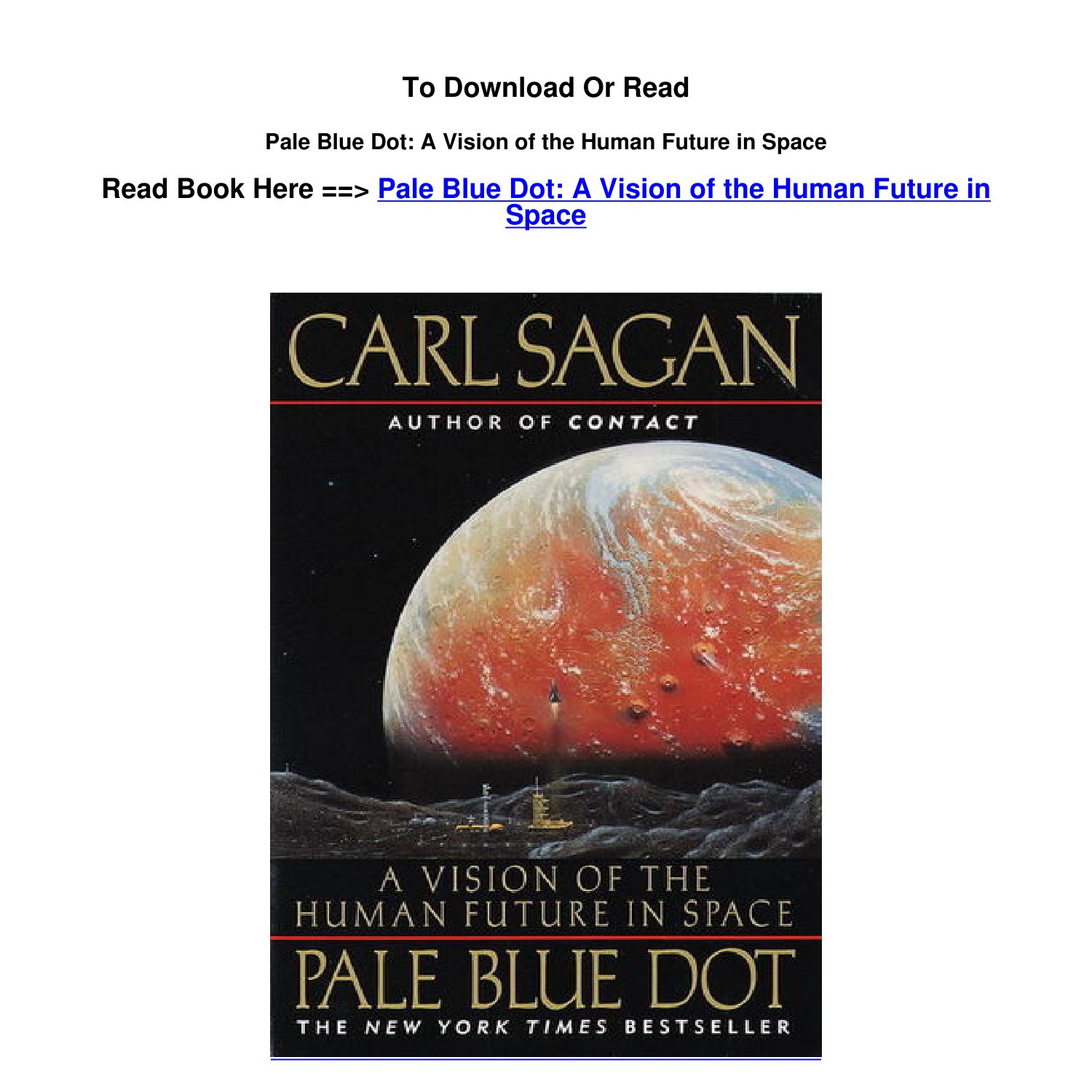 Download Pdf Pale Blue Dot A Vision of the Human Future in Space by Carl Sagan.pdf | DocDroid
