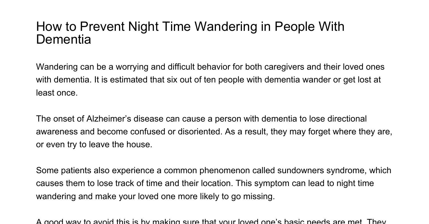 How to Prevent Night Time Wandering in People With Dementiadtlxh.pdf ...