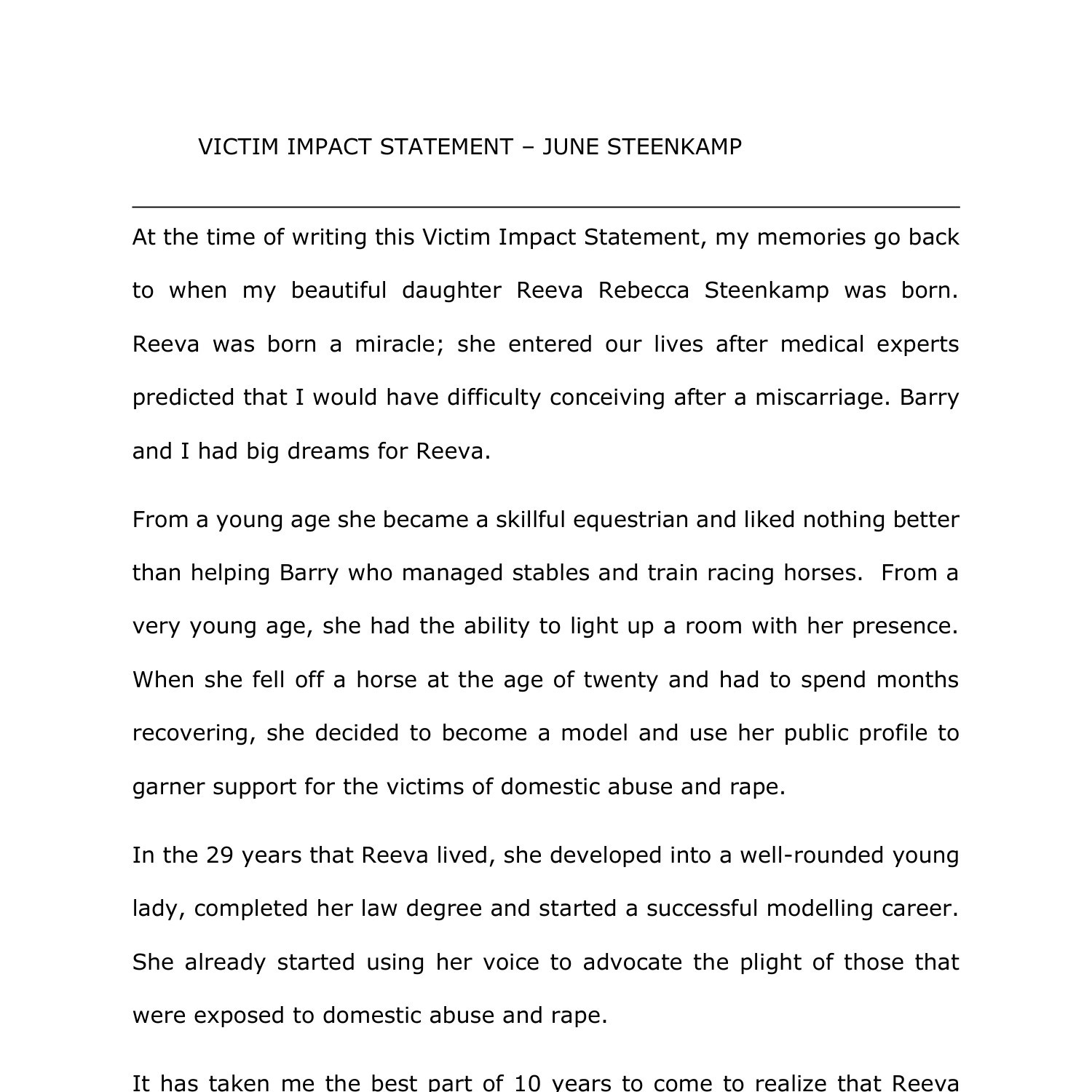 Victim Impact Statement 24 November 2023 Docx Docdroid