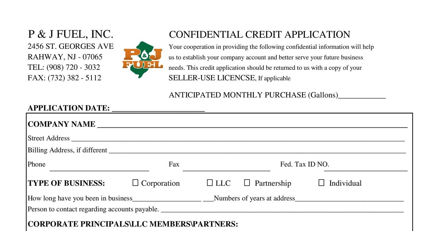 P & J Fuel Credit Application.pdf | DocDroid