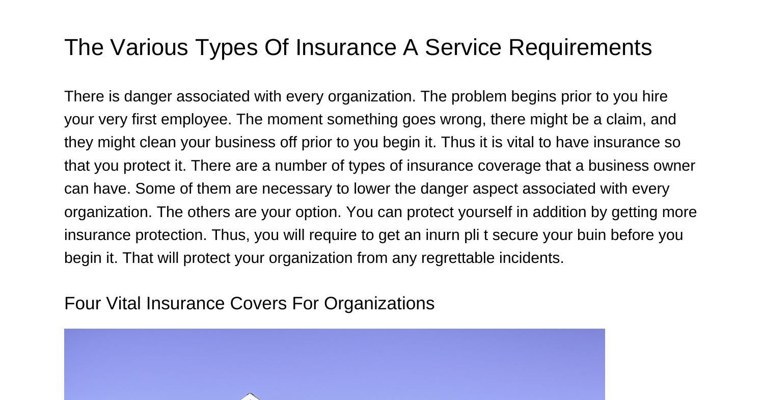 The Different Kinds Of Insurance Coverage A Organization Needswhcxn.pdf ...