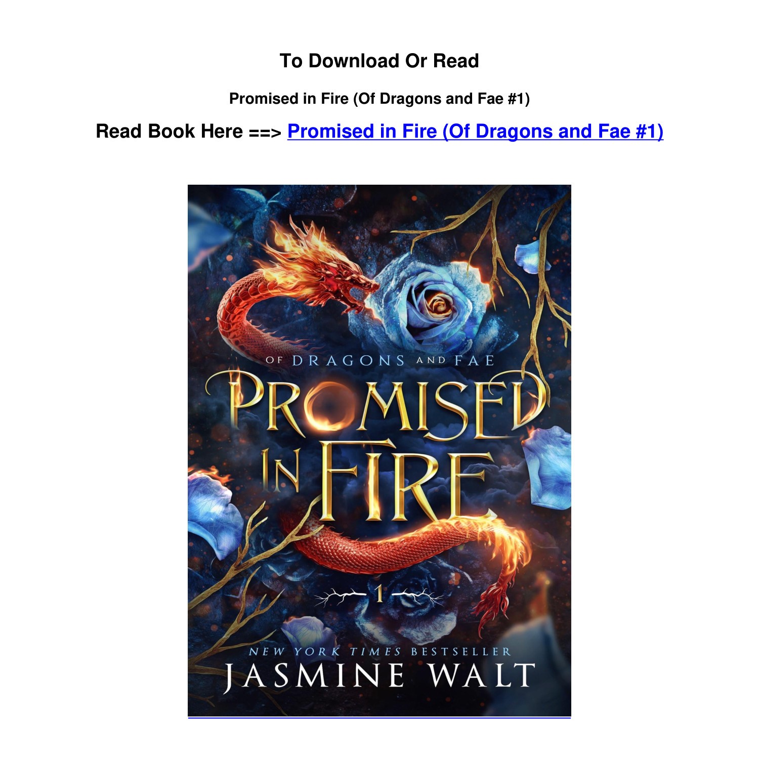 download PDF Promised in Fire Of Dragons and Fae 1 by Jasmine Walt.pdf ...