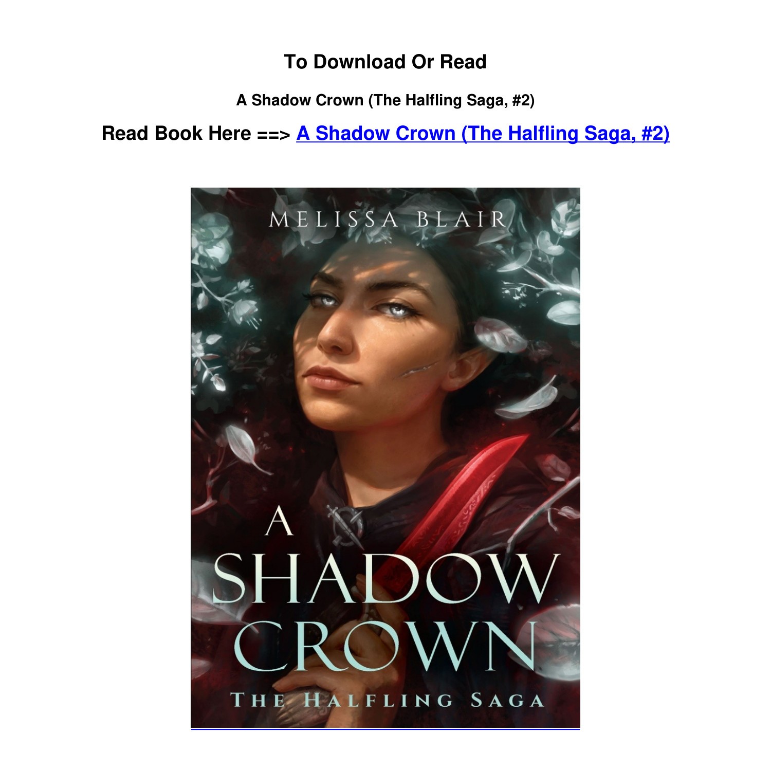 Download PDF A Shadow Crown The Halfling Saga 2 BY Melissa Blair.pdf ...