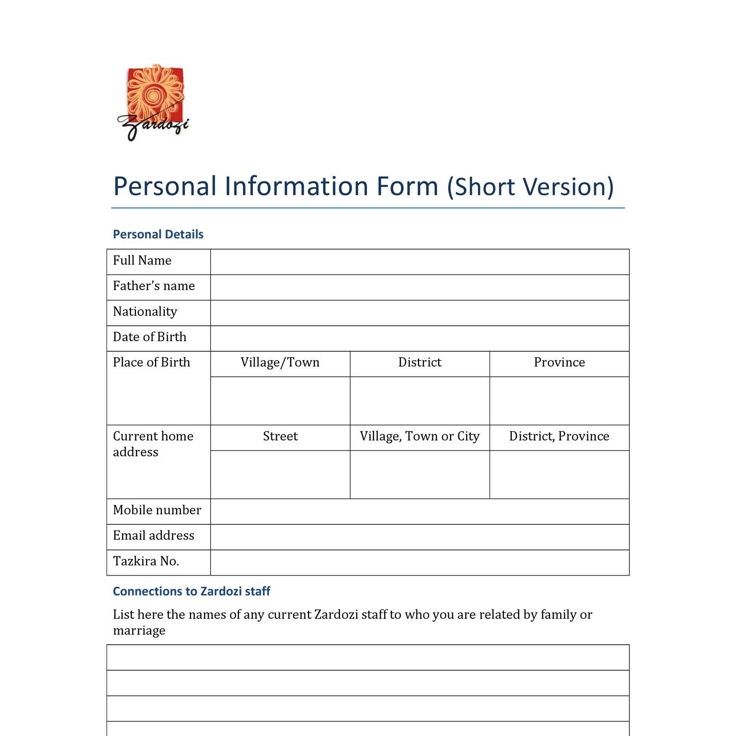 170416 Personal Information Form (Short Version).pdf | DocDroid