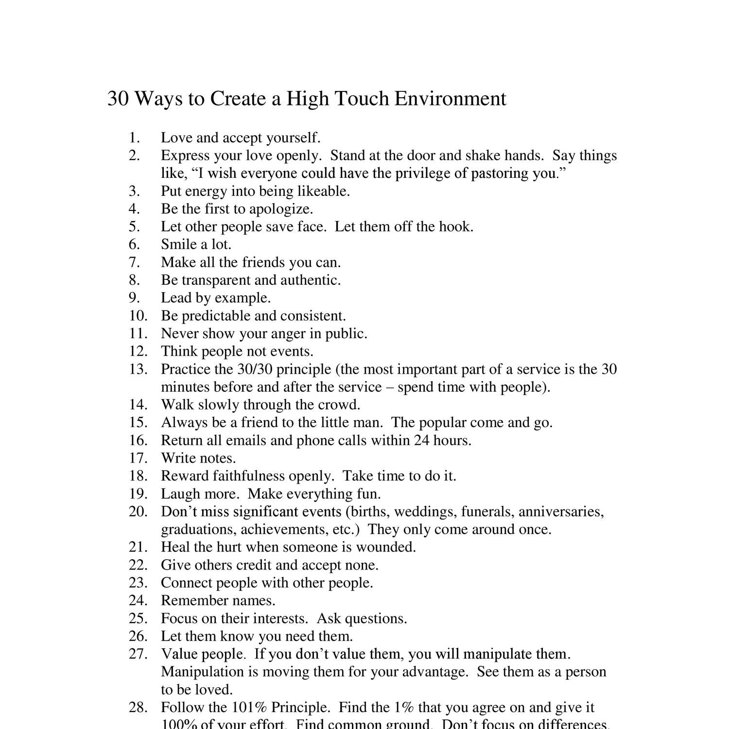 30 Ways to Create a High Touch Environment.pdf | DocDroid