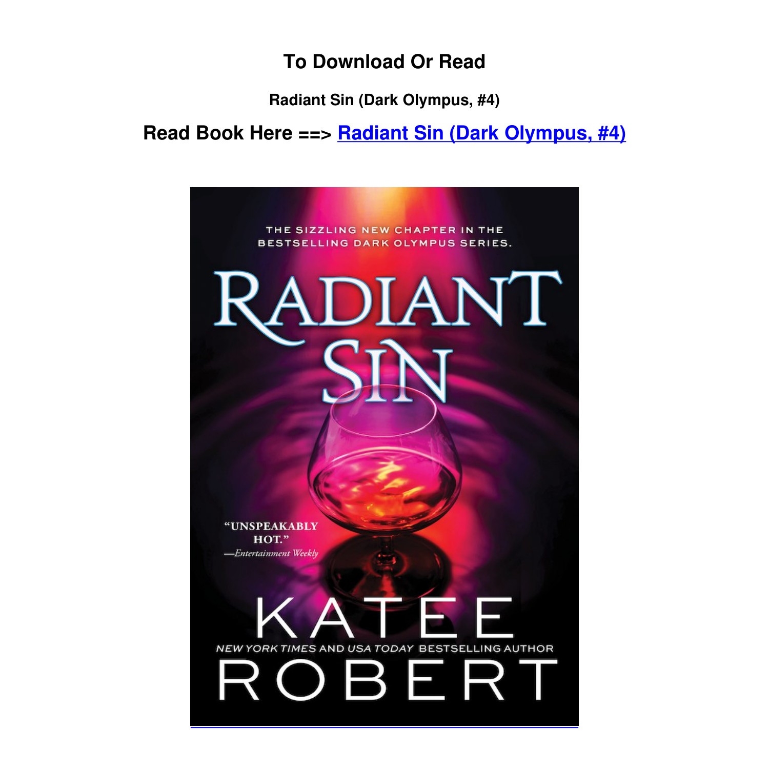 EPub DOWNLOAD Radiant Sin Dark Olympus 4 By Katee Robert.pdf | DocDroid