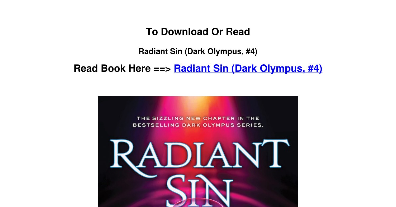 EPub DOWNLOAD Radiant Sin Dark Olympus 4 By Katee Robert.pdf | DocDroid